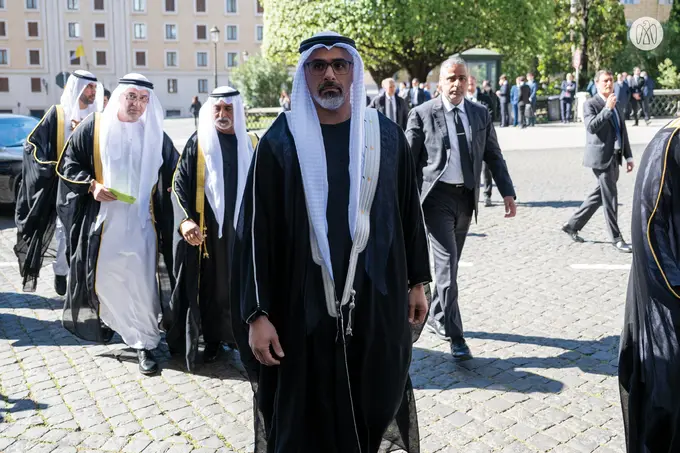 On behalf of the UAE President, Crown Prince of Abu Dhabi attends the funeral of Pope Francis in ...